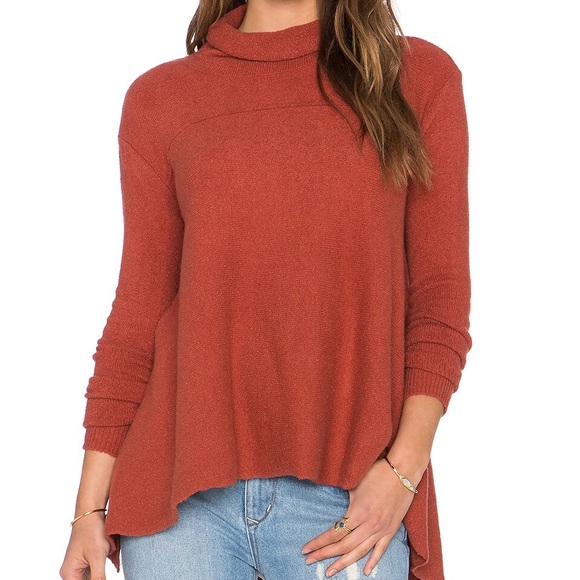 Free People | Sweaters | Free People Drape Drape Orange Wool Blend Sweater | Poshmark